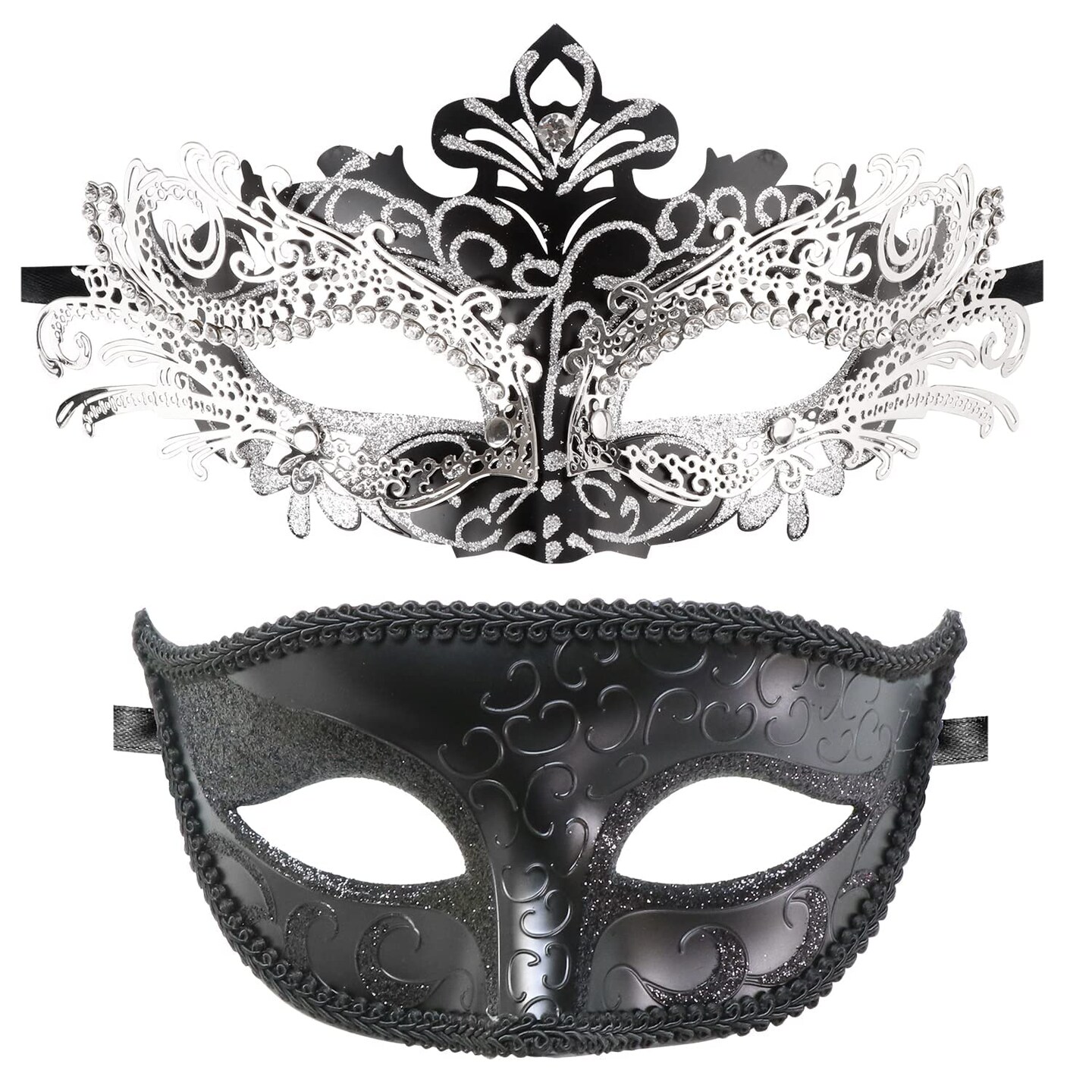Couple Masquerade Metal Masks Venetian Halloween Costume Mask Mardi ...