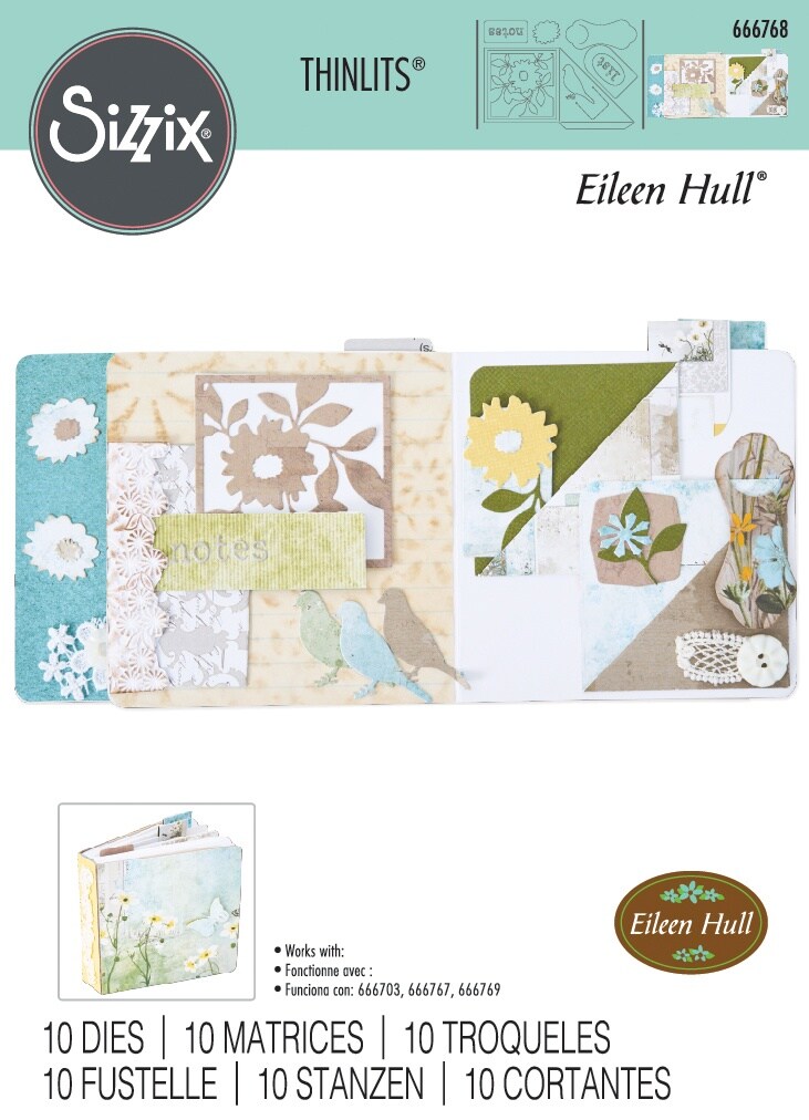 Sizzix Thinlits Die Set By Eileen Hull 10/Pkg-Floral Pocket And Paperclips | Michaels