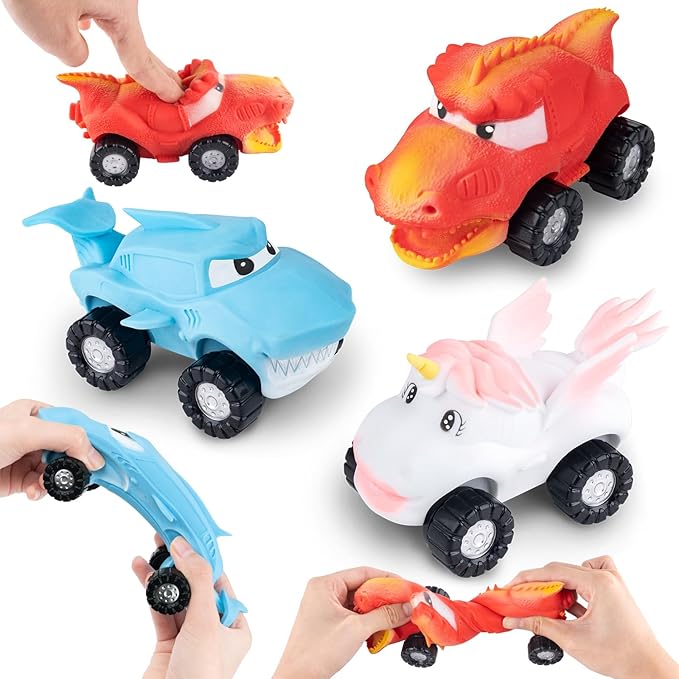 Squeeze Toy Cars, 3PCS Kneading Deformed Educational Toy Car, Soft and ...