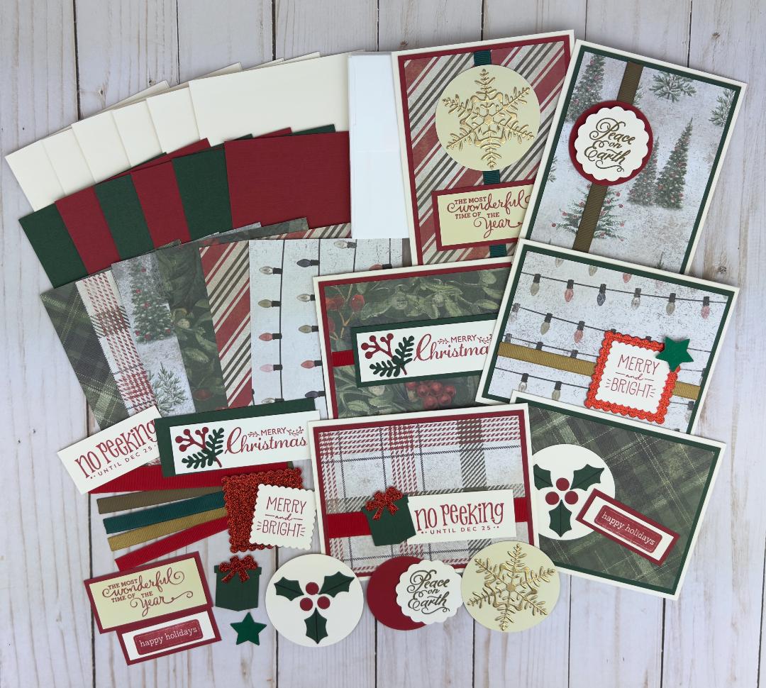 Christmas Card Kit, Classic Christmas Cards Set of 6, DIY Holiday Card ...