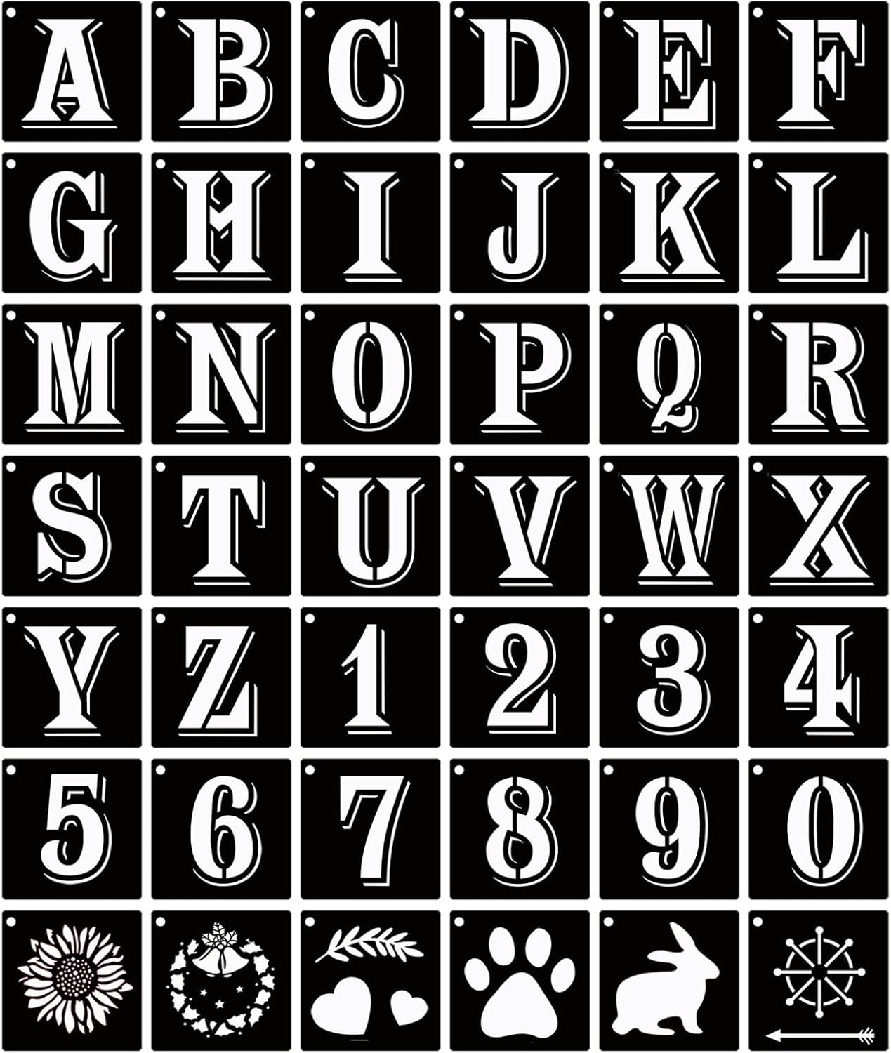 42 Pcs - 2 Inch Letter Stencils Symbol Numbers Craft Stencils | Michaels