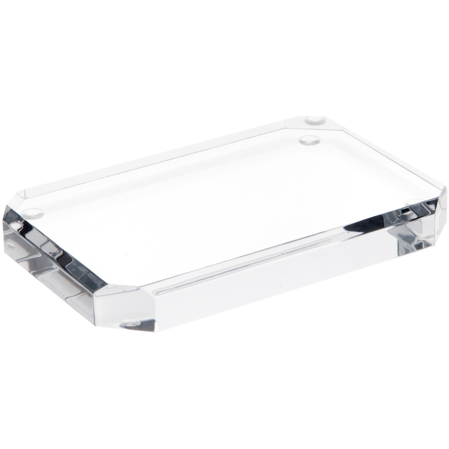 Plymor Clear Acrylic Beveled Corner-Cut Rectangular Display Base, 6" W ...