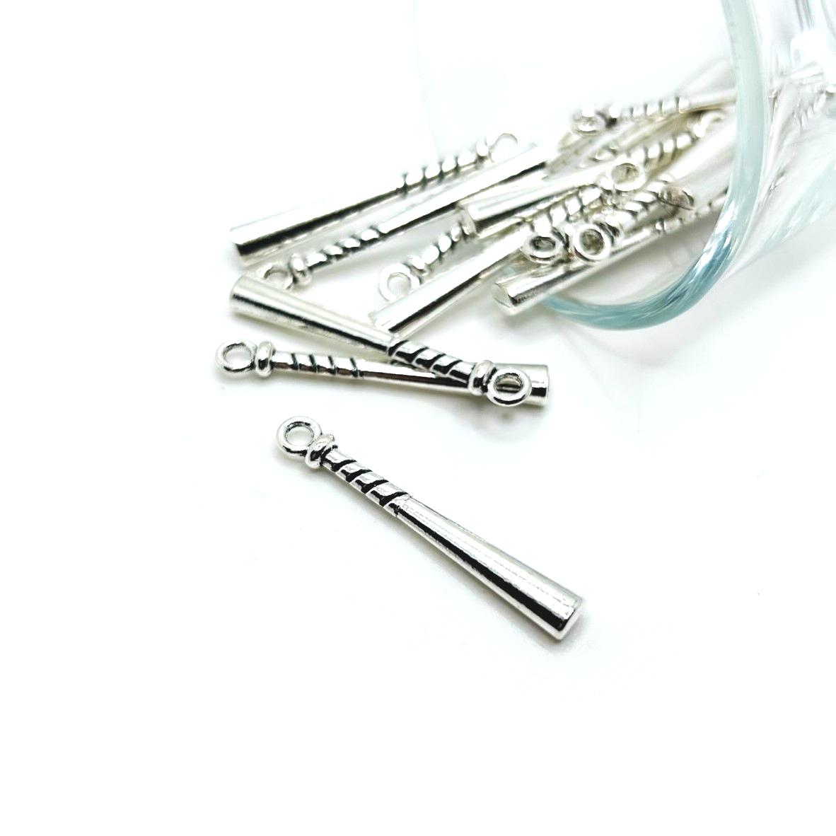 Silver Baseball Bat Charms, 35x5mm | Michaels