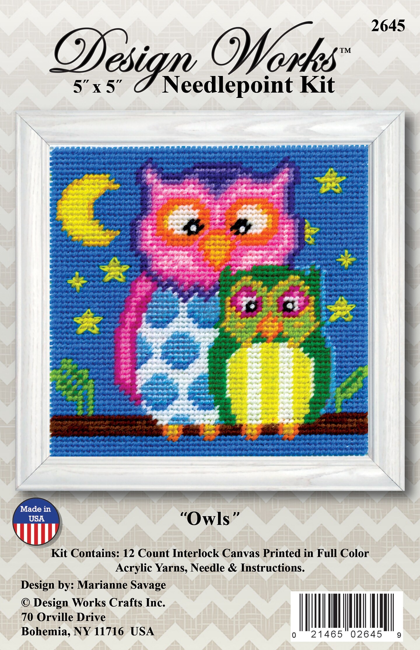 Design Works Needlepoint Kit 5"X5"-Owls | Michaels