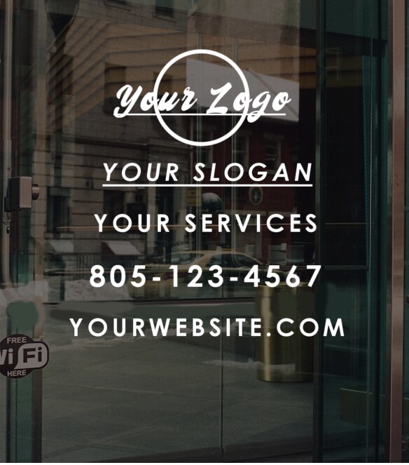 Custom Storefront Vinyl Decal Sign For Business W Logo | MakerPlace by ...