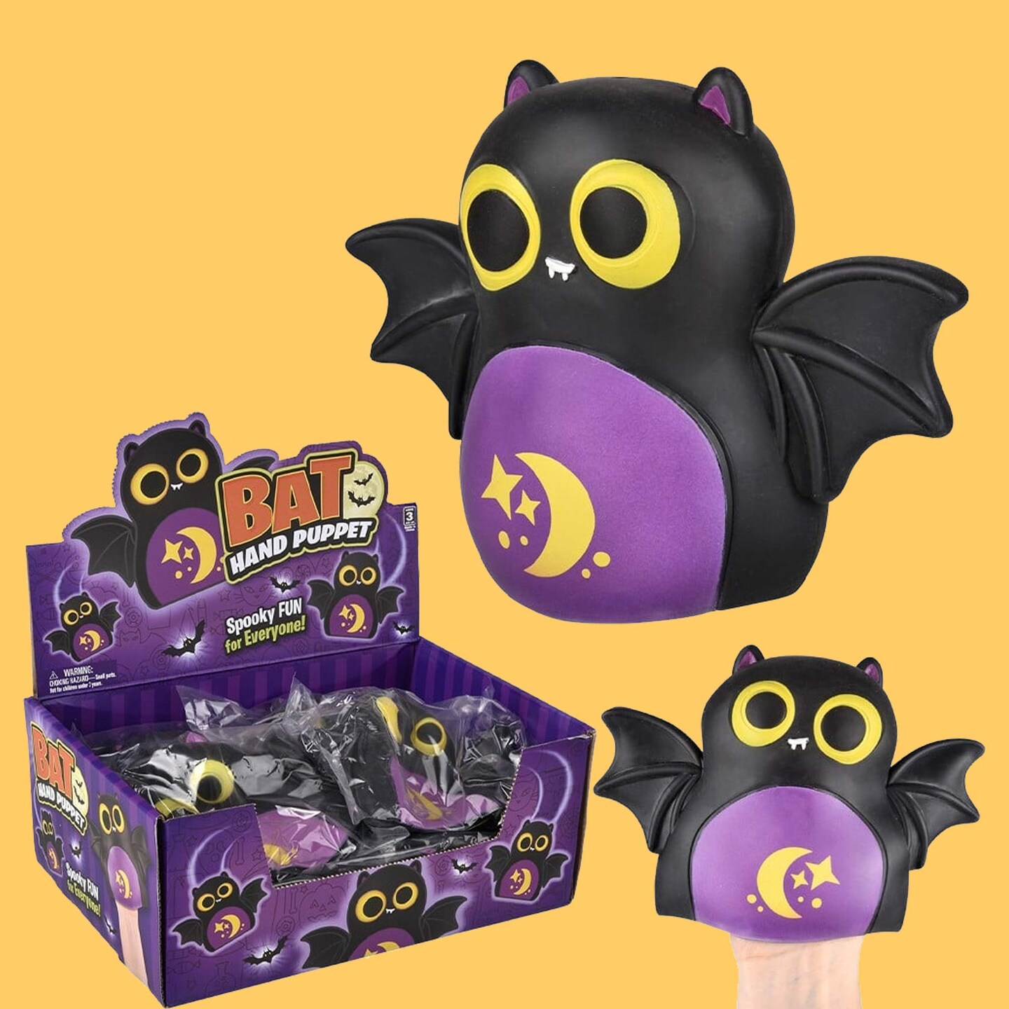 7 Inch Bat Stretchy Hand Puppet Halloween Imaginative Play Toy 12 ...