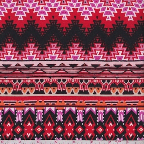 Red/Orange Aztec Stripe Rayon Challis Fabric By the Yard | Michaels