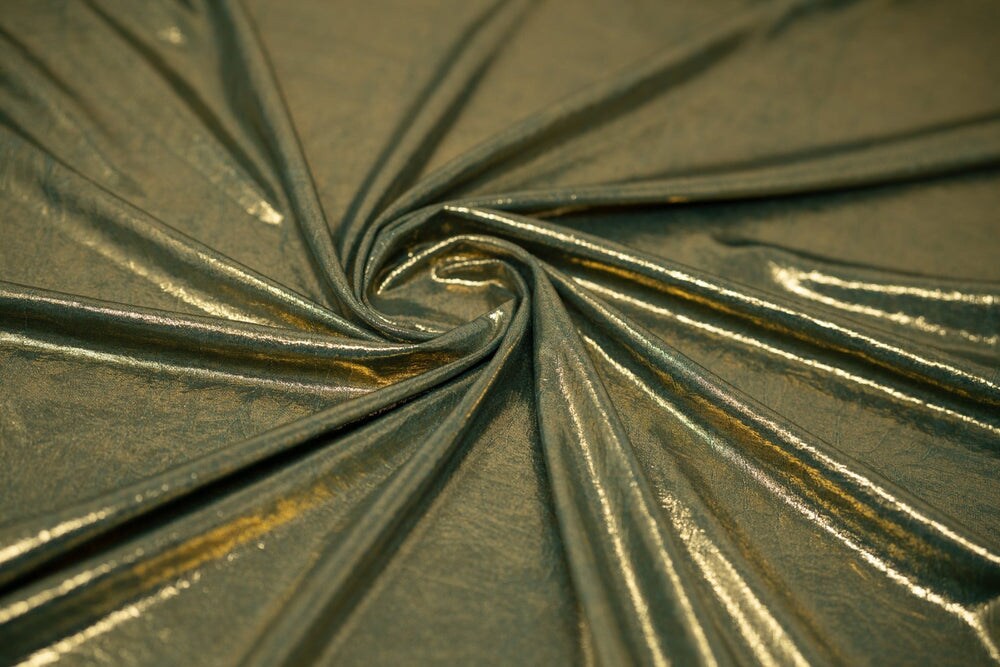 1 Yard Claudette Creased Foiled Spandex 4 Way Stretch Dancewear Fabric ...