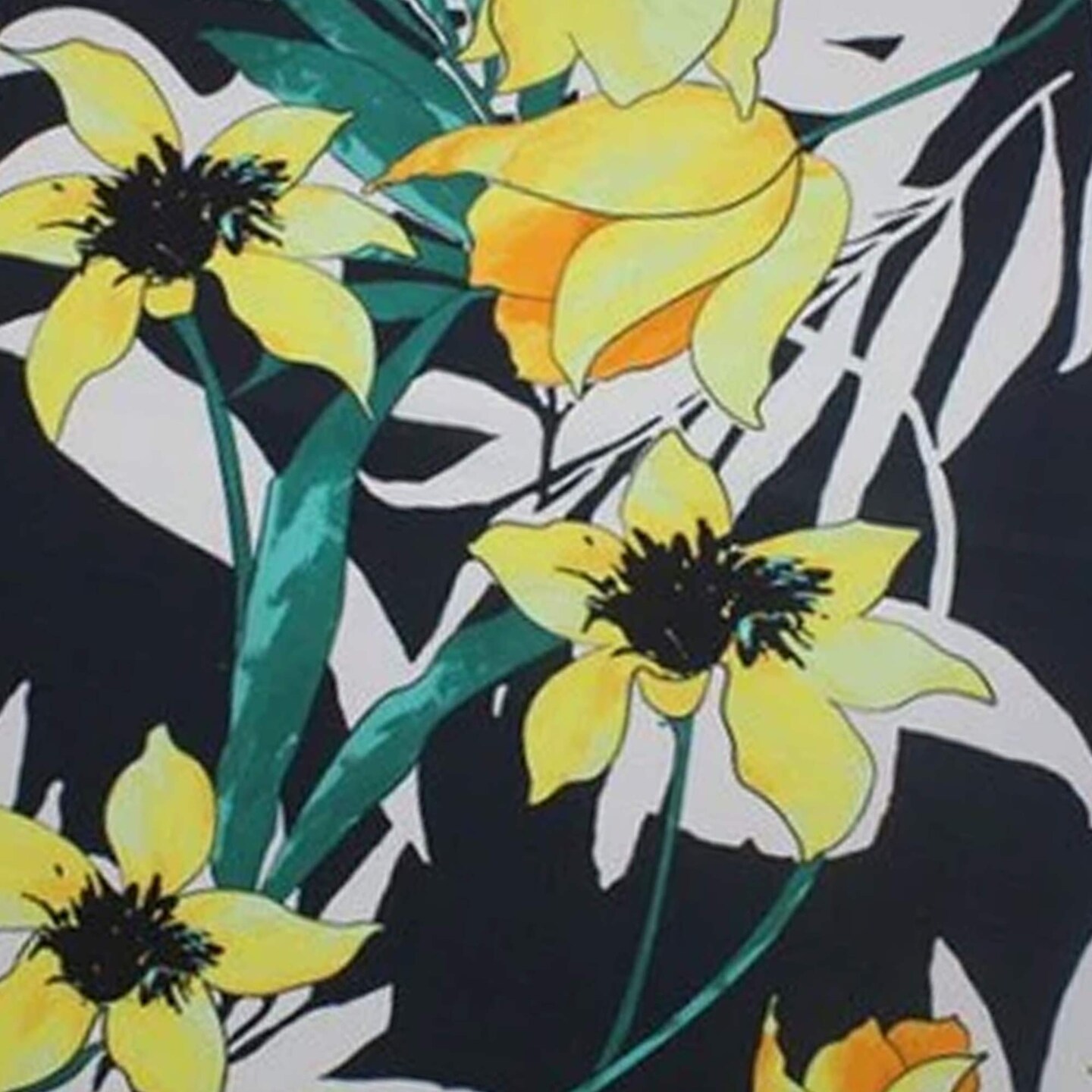 Yellow Flowers Printed Spandex | Michaels