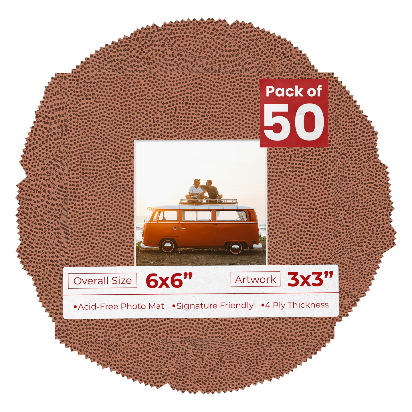 Football Texture Mat Board for 6x6 Frames - Fits 3x3 Photos, Color ...