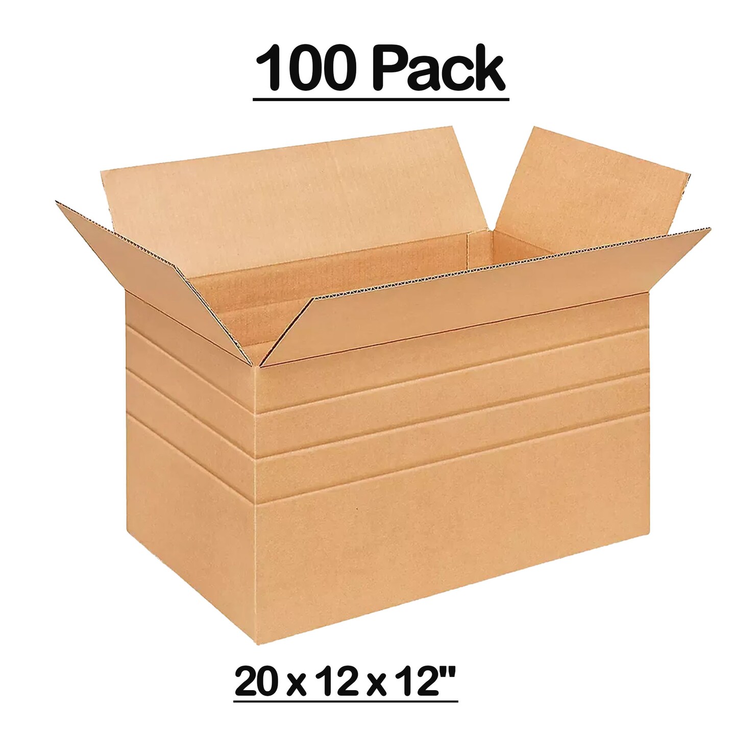 100 Pack Durable Multi Depth Corrugated Cardboard Cartons for Shipping ...