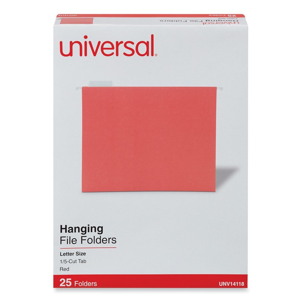Universal 1/5-Cut Tab Deluxe Bright Color Hanging File Folders - Letter ...