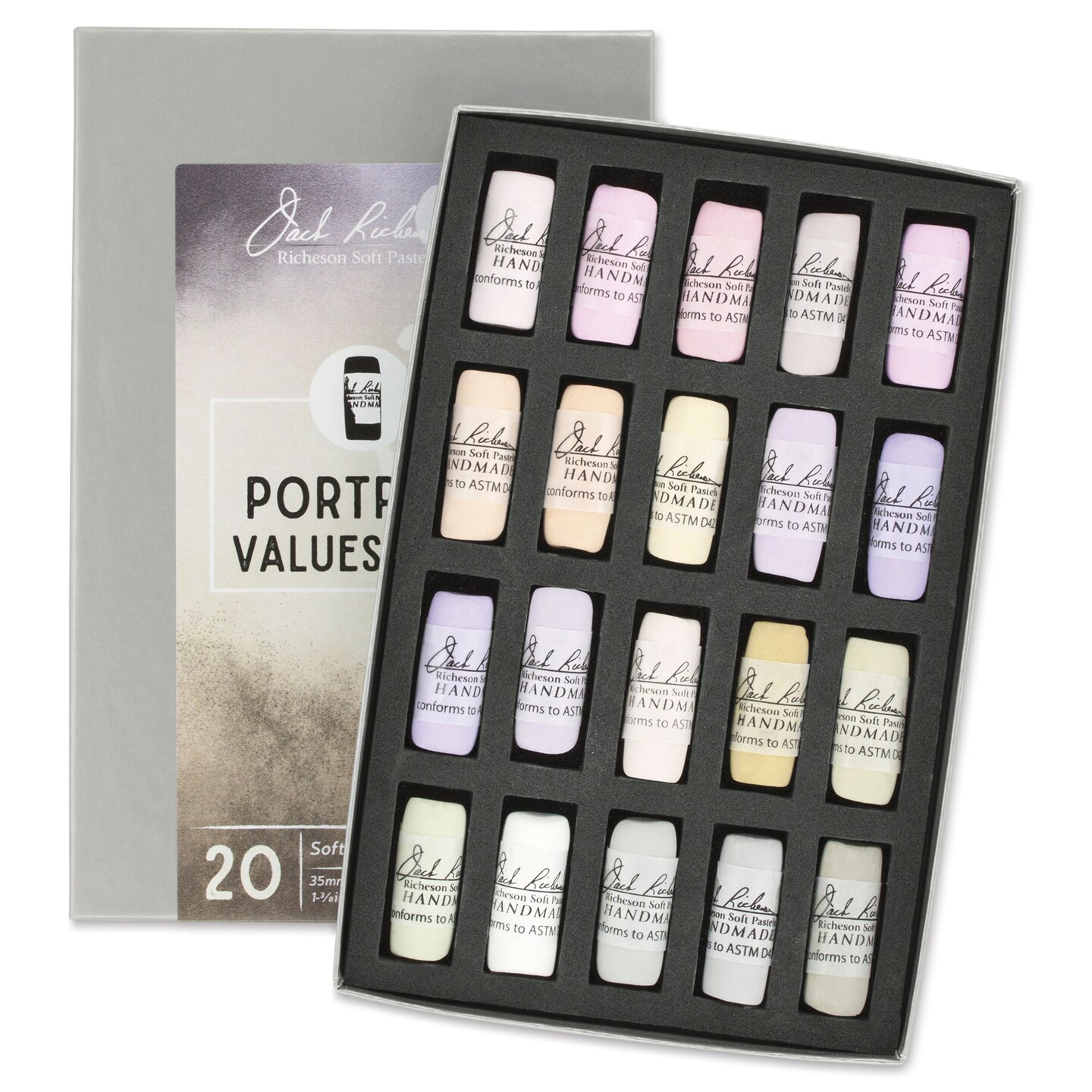 Richeson Soft Handrolled Pastels - Portrait Values 9-10, Set of 20 ...