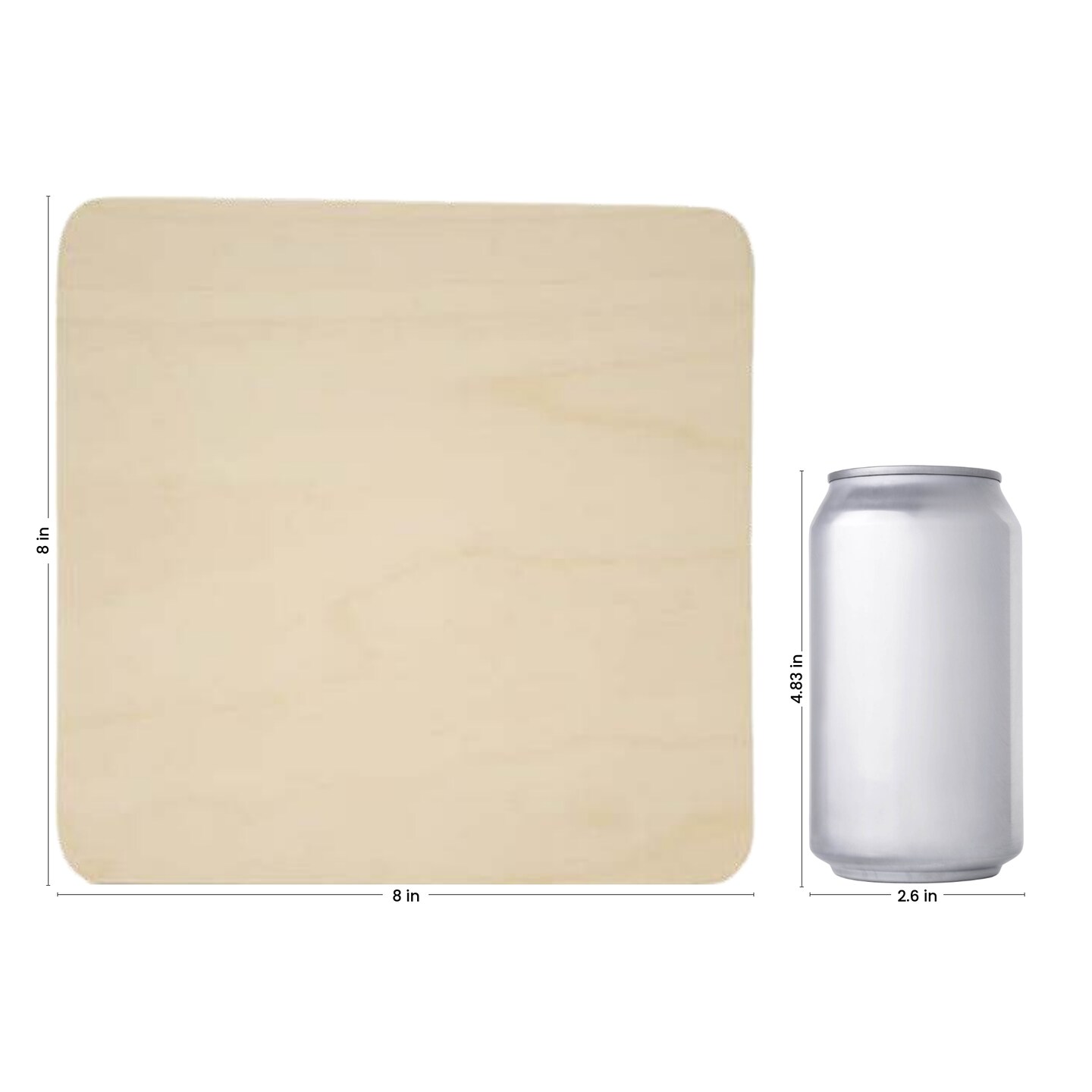 Unfinished Square Plaque, Multiple Sizes, Blank Wood Sign with Round ...