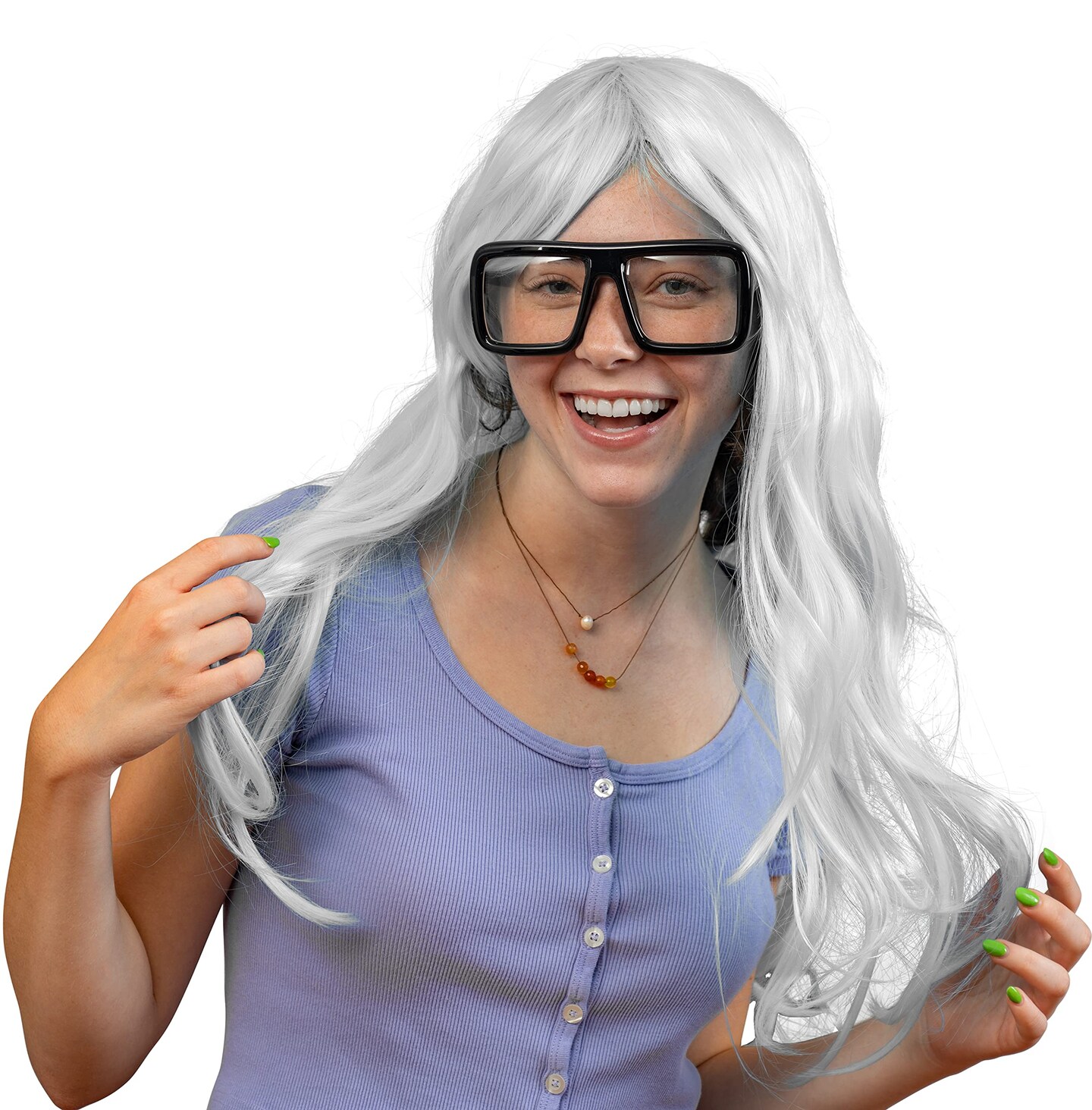 Black Oversized Thick Glasses – Shiny Square Frame Old Man Nerd Costume ...