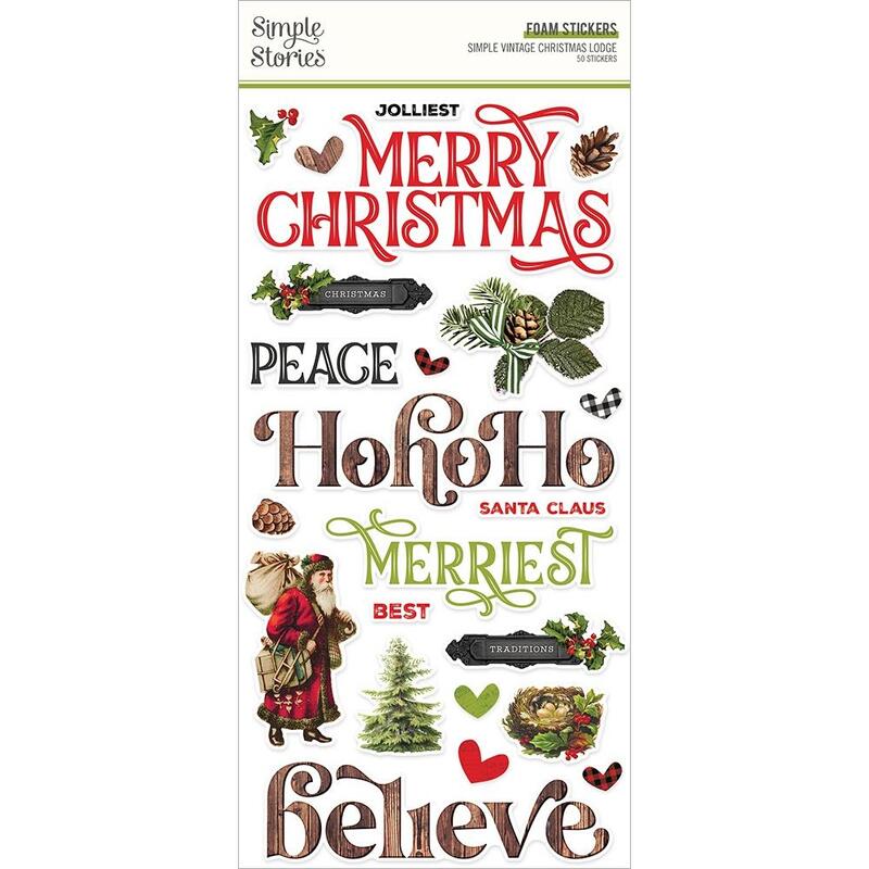 Simple Vintage Christmas Lodge Foam Stickers - Simple Stories | Michaels
