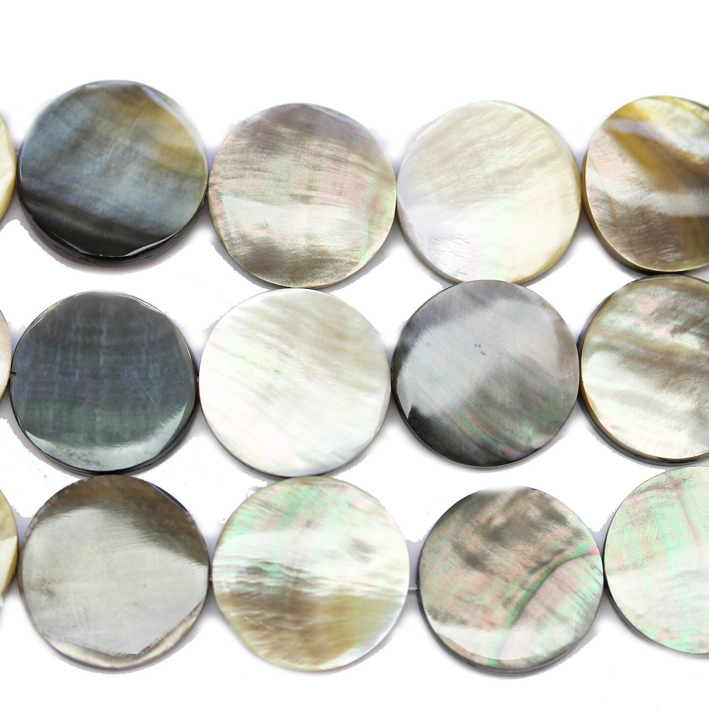 Philippine Black Lip Shell 20mm Lentil Beads | Natural Stone, Shell ...