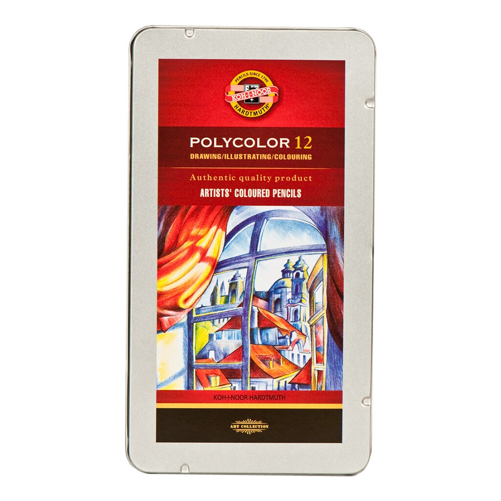 Polycolor Pencil Set, 12 Piece, Assorted Colors in a Tin, Carded ...