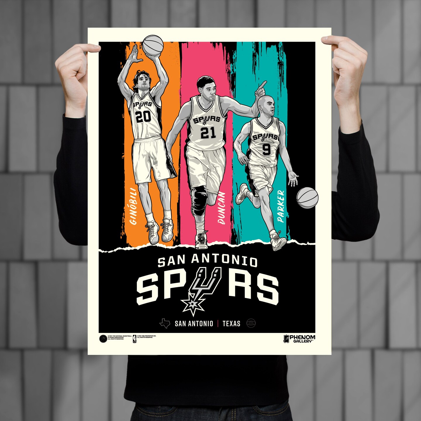 Phenom Gallery San Antonio Spurs Big 3 Mixtape 18" x 24" Serigraph ...