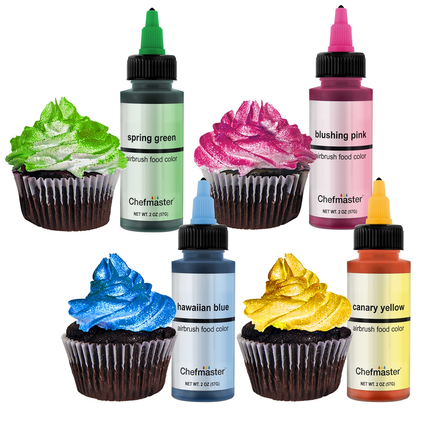 24 Color Deluxe Airbrush Cake Color Kit, 2 oz. Bottles | Cake ...