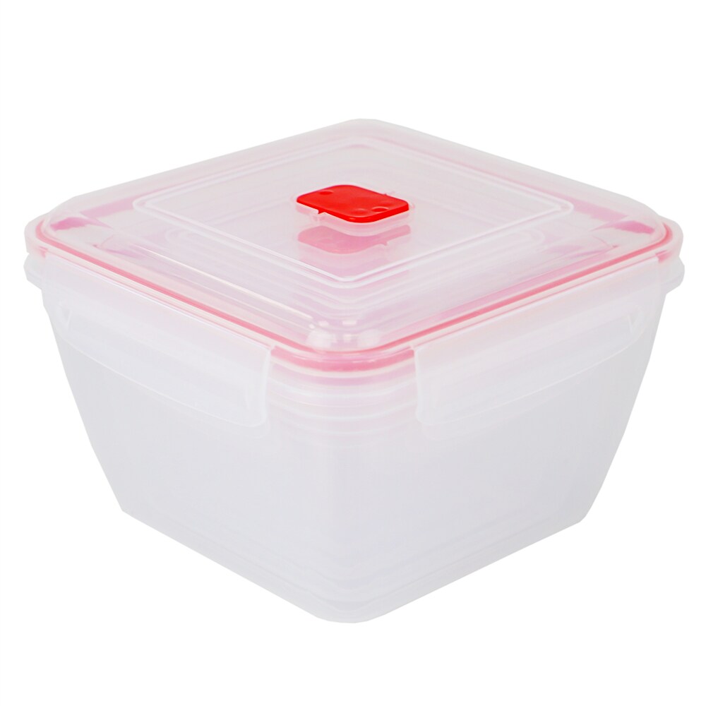 Home Basics 10 Piece Locking Square Plastic Food Storage Containers Red ...