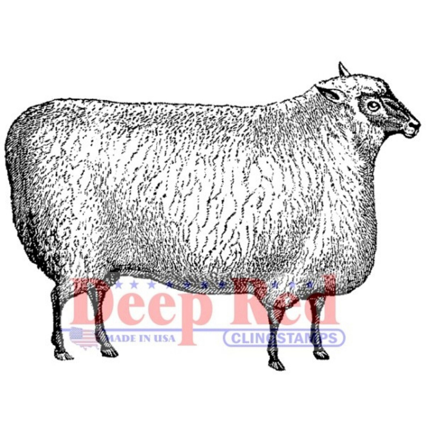 Deep Red Stamps Wooly Sheep Rubber Cling Stamp 2 x 2 inches | Michaels