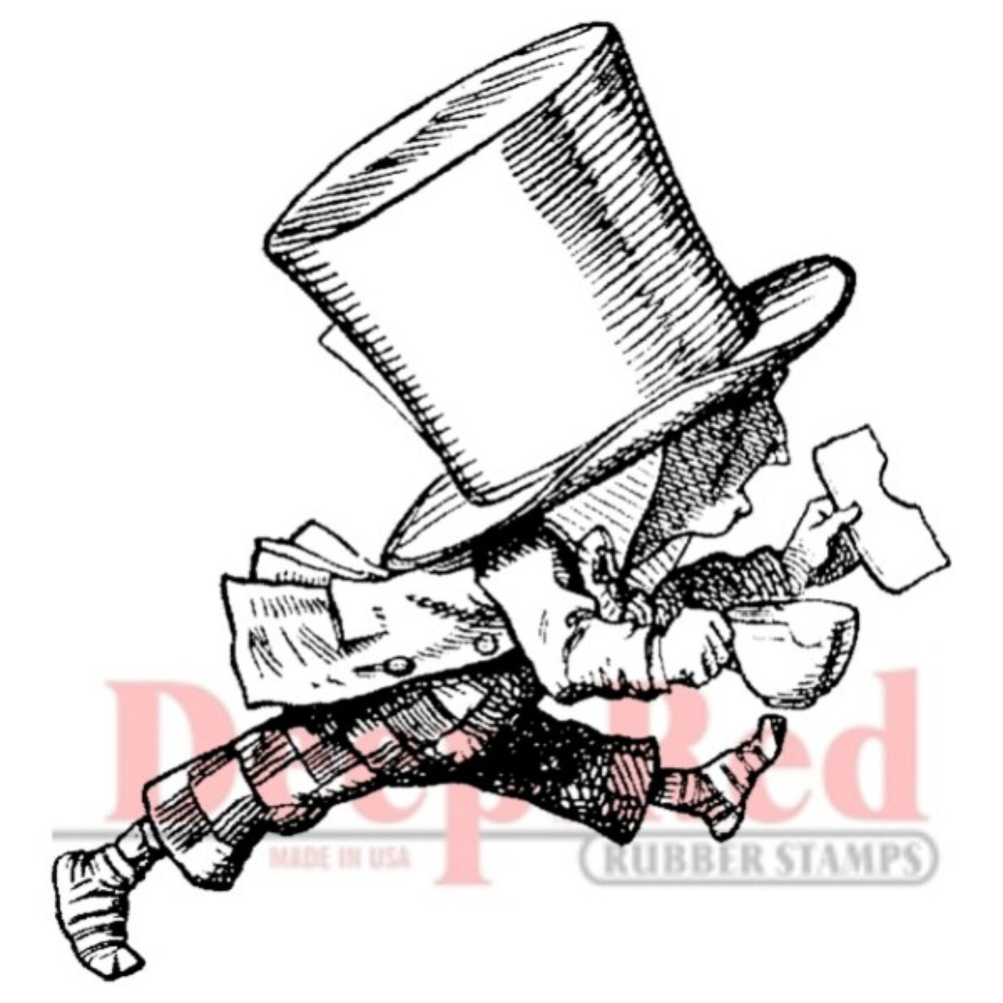 Deep Red Stamps Mad Hatter Running Rubber Cling Stamp 2 x 2 inches ...