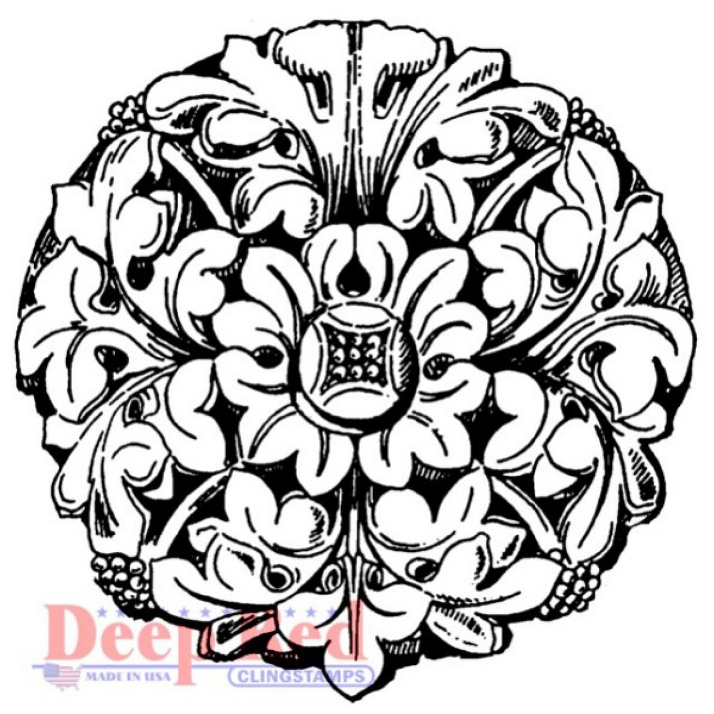 Deep Red Stamps Wrought Iron Medallion Rubber Cling Stamp 2 x 2 inches ...