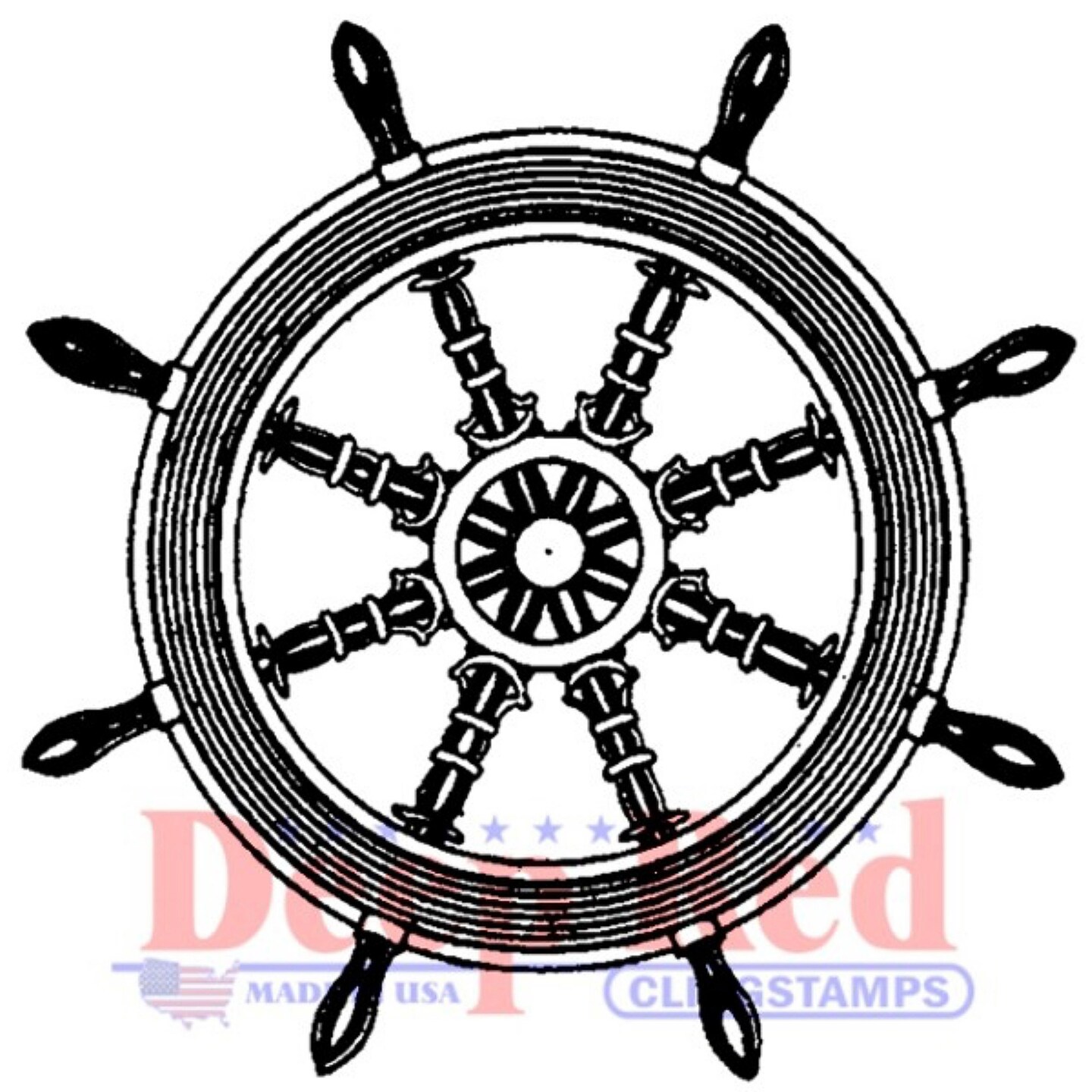 Deep Red Stamps Ships Wheel Rubber Cling Stamp 2.1 x 2.1 inches | Michaels