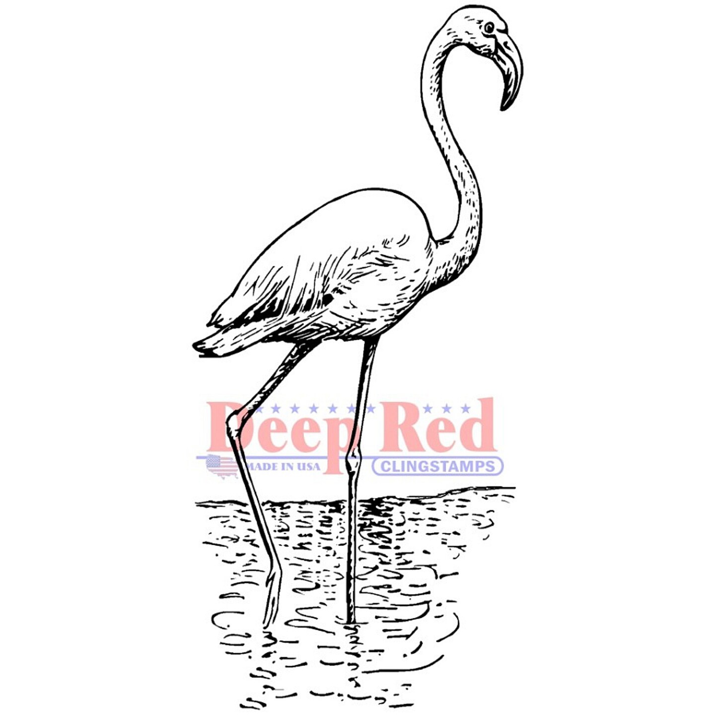 Deep Red Stamps Flamingo Rubber Cling Stamp 1.4 x 3.2 inches | Michaels
