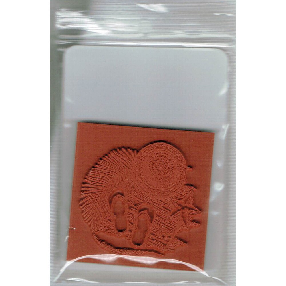 Deep Red Stamps Beach Day Rubber Cling Stamp 2.1 x 2 inches | Cling ...