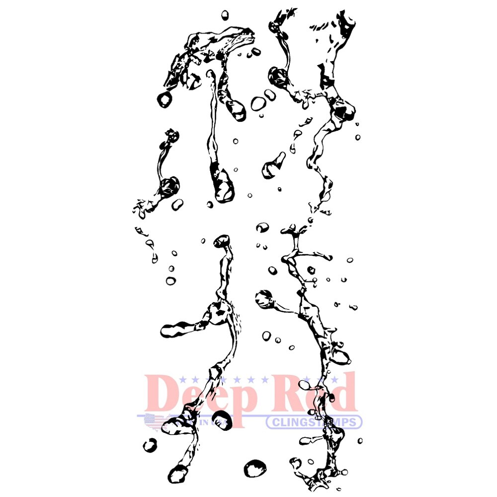 Deep Red Stamps Water Splash Rubber Cling Stamp 1.5 x 3.2 inches | Michaels