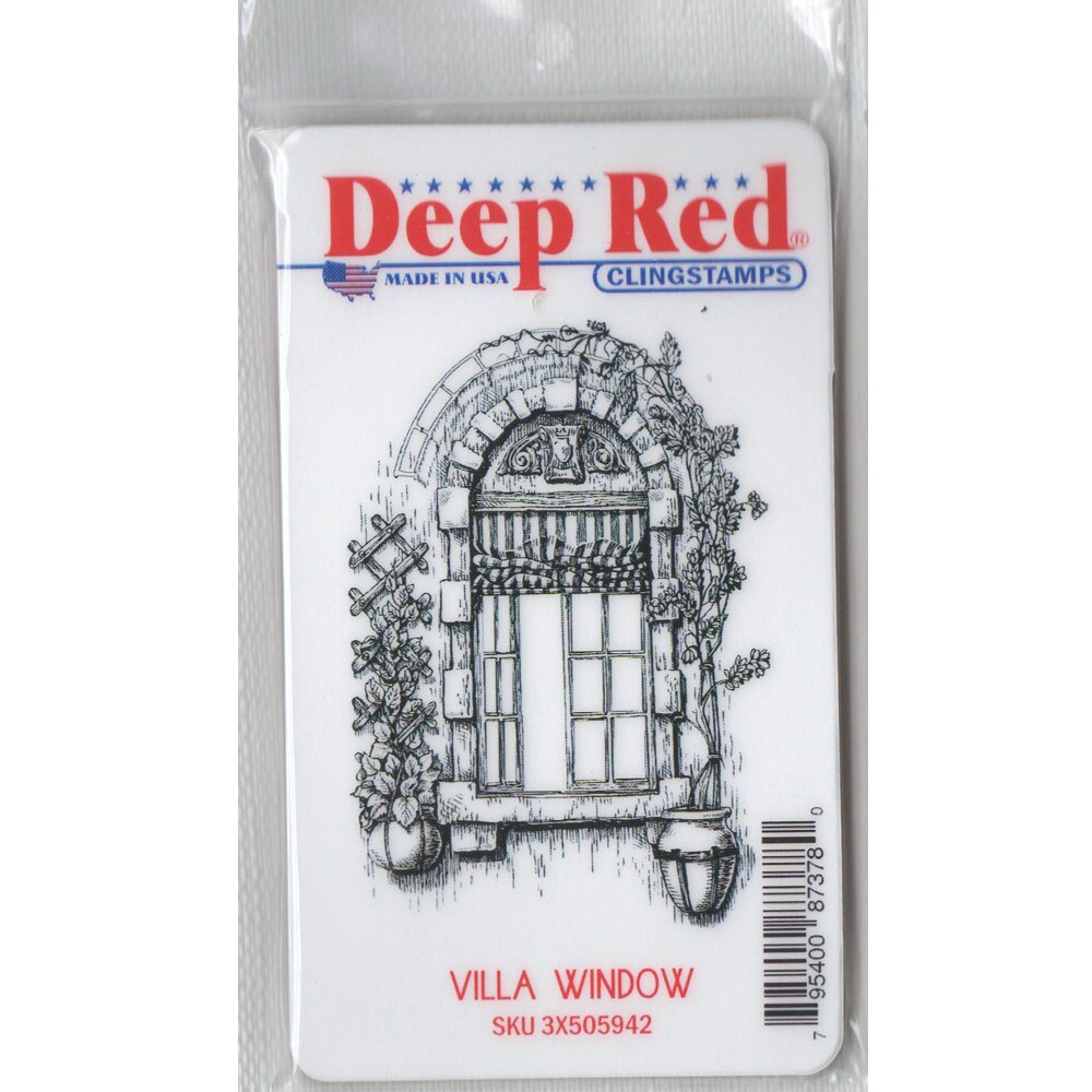 Deep Red Stamps Villa Window Rubber Cling Stamp 2 x 3 inches | Michaels