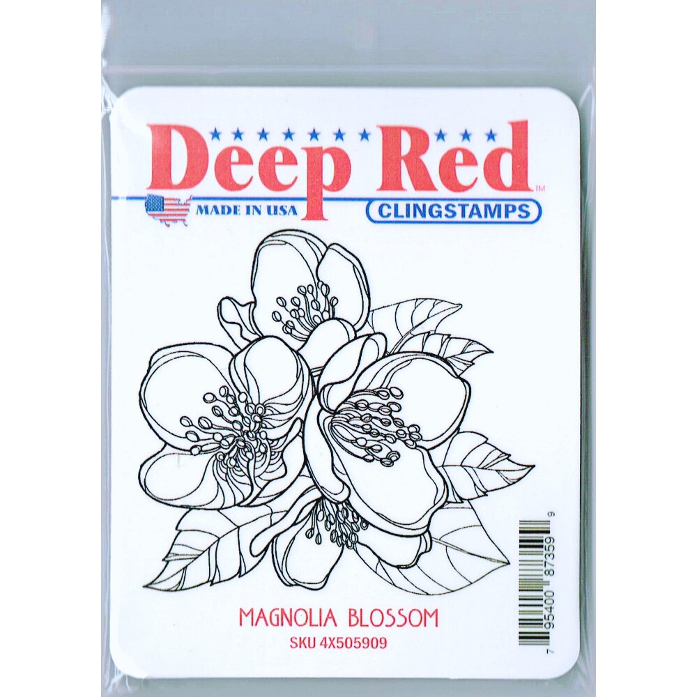 Deep Red Stamps Magnolia Blossom Rubber Cling Stamp 3 x 3.2 inches ...