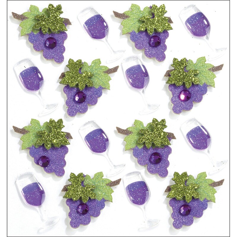 Wine Glasses & Grapes - Jolee's Mini Repeats Stickers | Michaels