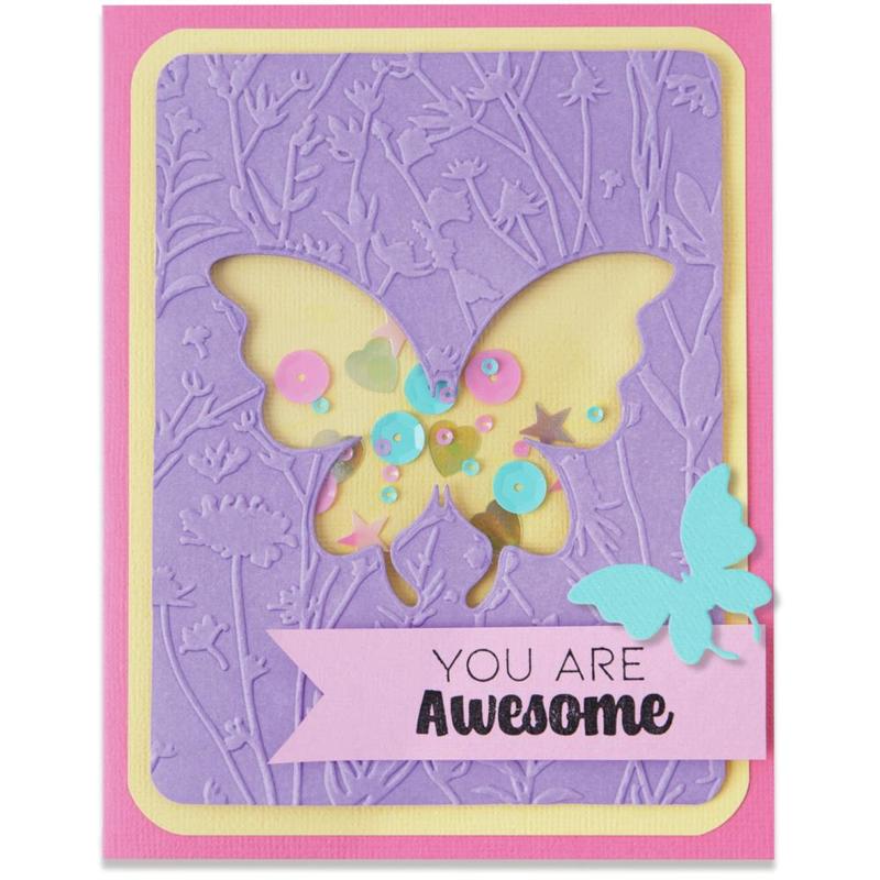 Butterfly Meadow Impresslits Embossing Folder - Sizzix | Michaels