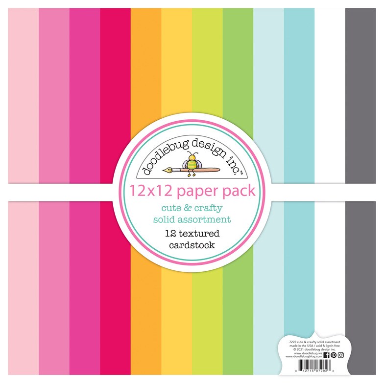 Cute & Crafty 12x12 Textured Cardstock Assortment Pack - Doodlebug ...