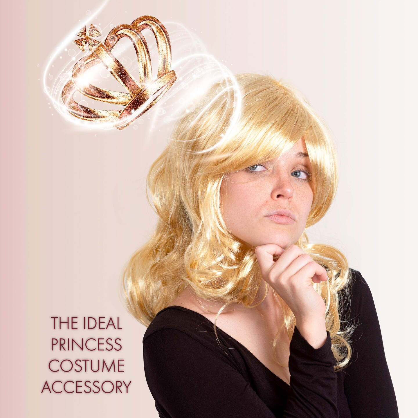 Curly Blond Wavy Wig - Long Curls Yellow Blonde Princess Goddess Wigs ...