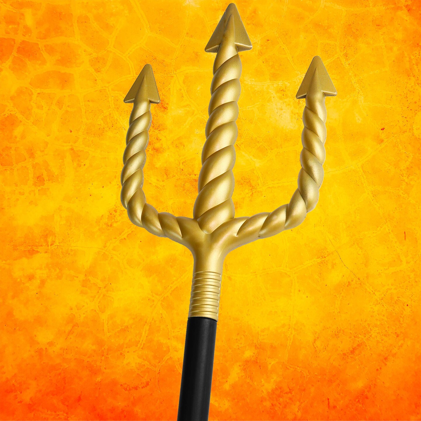 Gold Trident Costume Accessory - Golden Pitchfork Spear Toy Prop Weapon ...