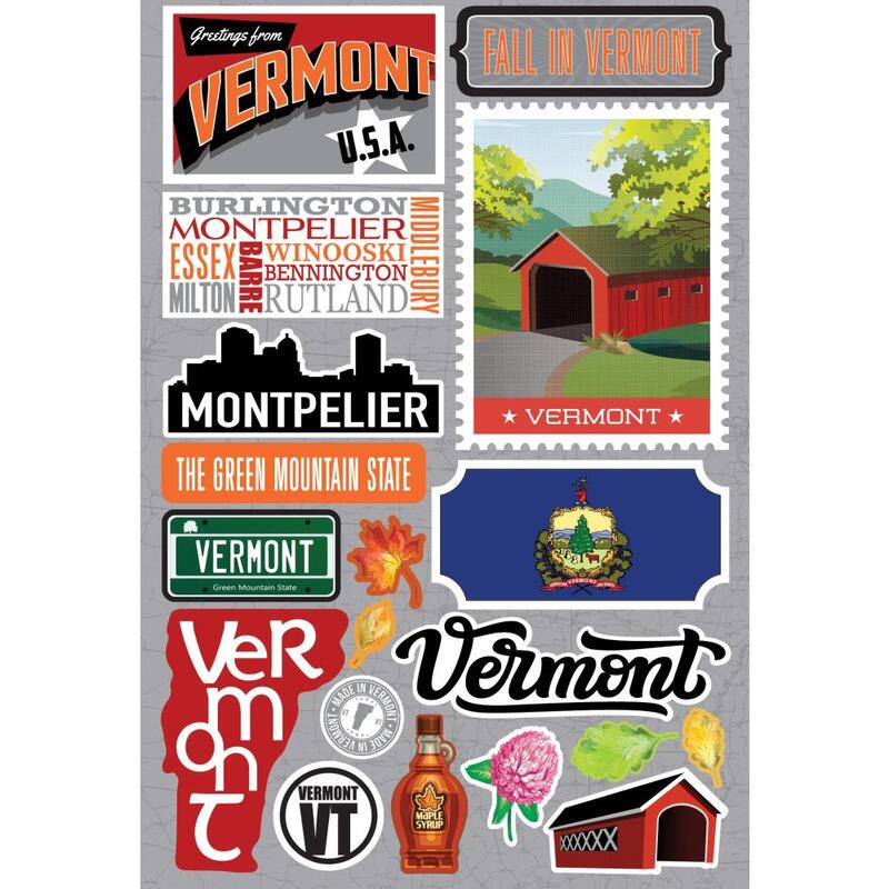Vermont Jet Setters 3.0 State Dimensional Stickers - Reminisce | Michaels Vermont Jet Setters 3.0 State Dimensional Stickers - Reminisce | Michaels