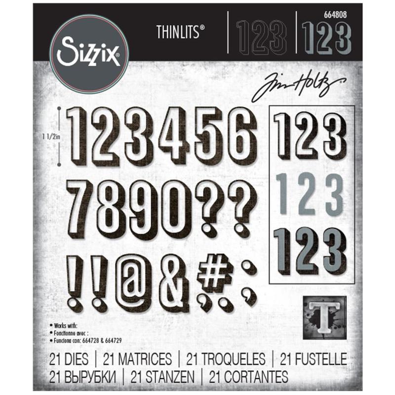 Alphanumeric Shadow Numbers - Sizzix Thinlits Dies By Tim Holtz | Michaels