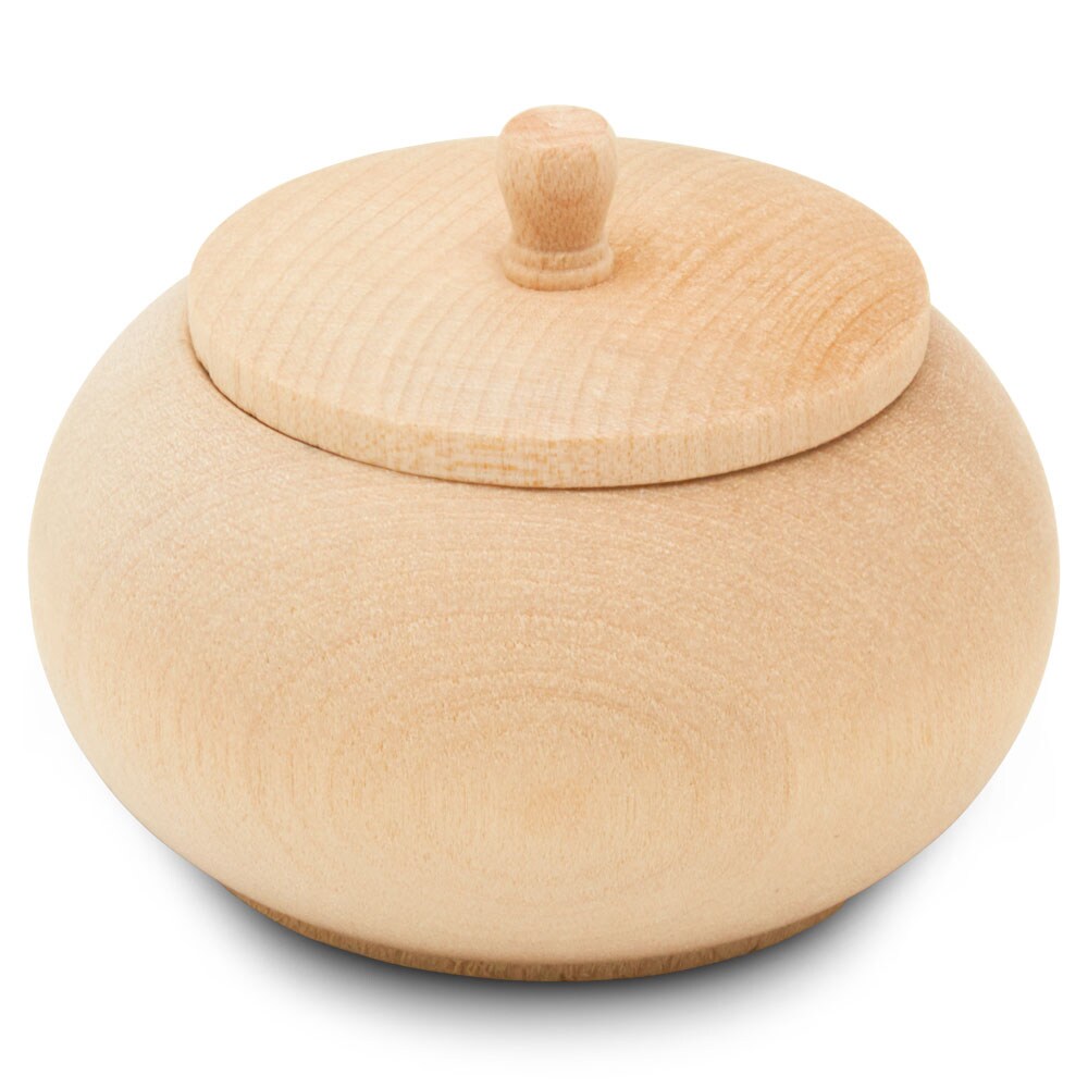 Vanity Wood Trinket Box 2-1/4", Unfinished Powder Box for Decor ...