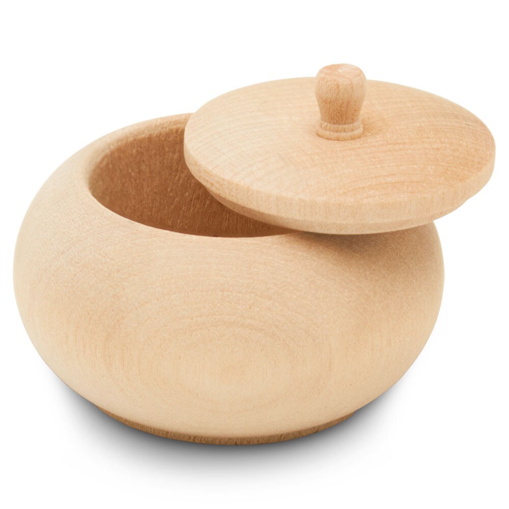 Vanity Wood Trinket Box 2-1/4", Unfinished Powder Box for Decor ...