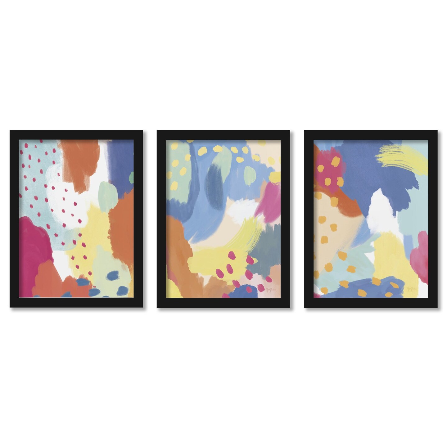 Primary Color Play by Mary Urban - 3 Piece Gallery Framed Print Art Set ...
