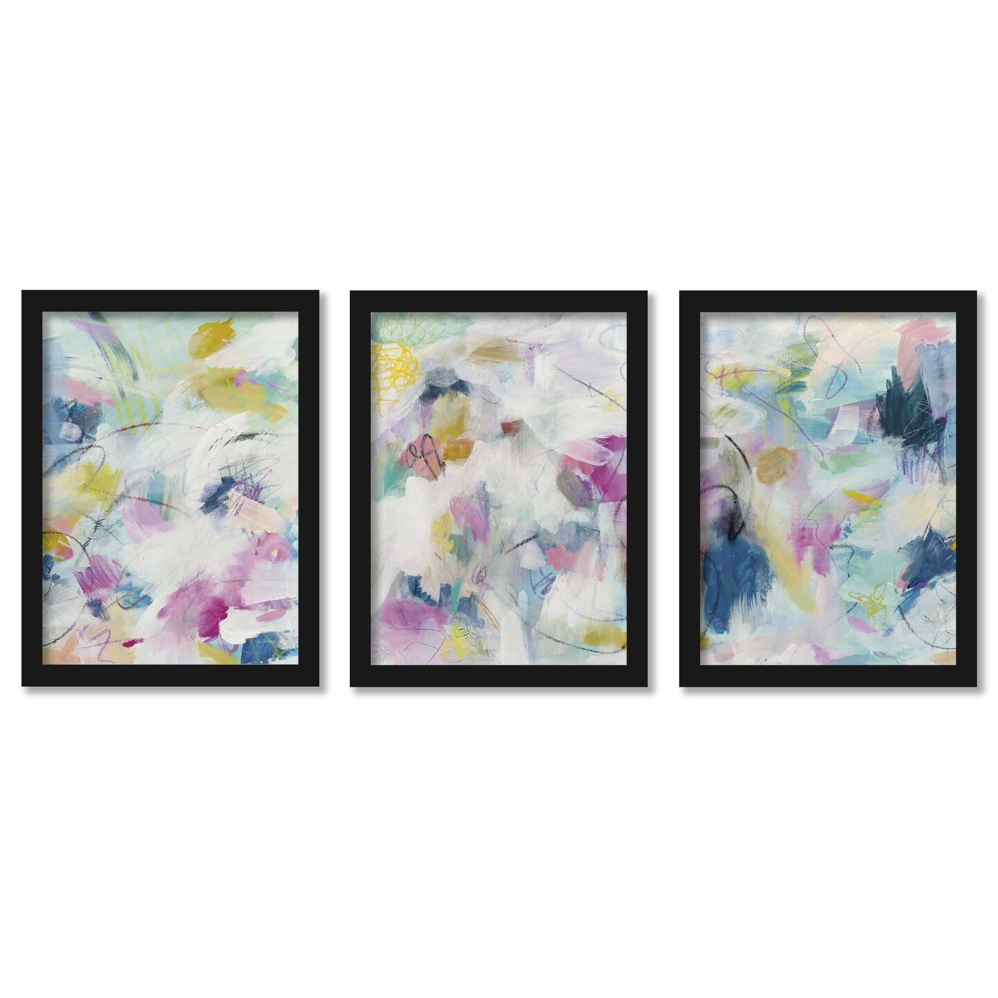 Pastel Strokes by Mary Urban - 3 Piece Gallery Framed Print Art Set ...