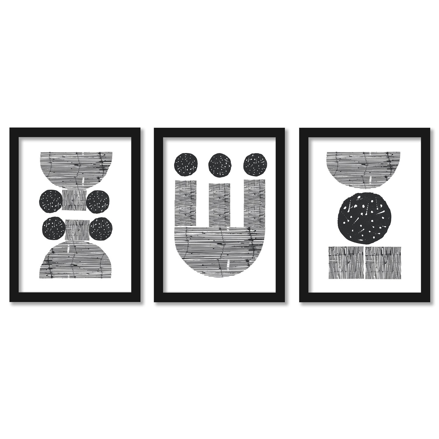 Hatch Marks by Roseanne Kenny - 3 Piece Gallery Framed Print Art Set ...
