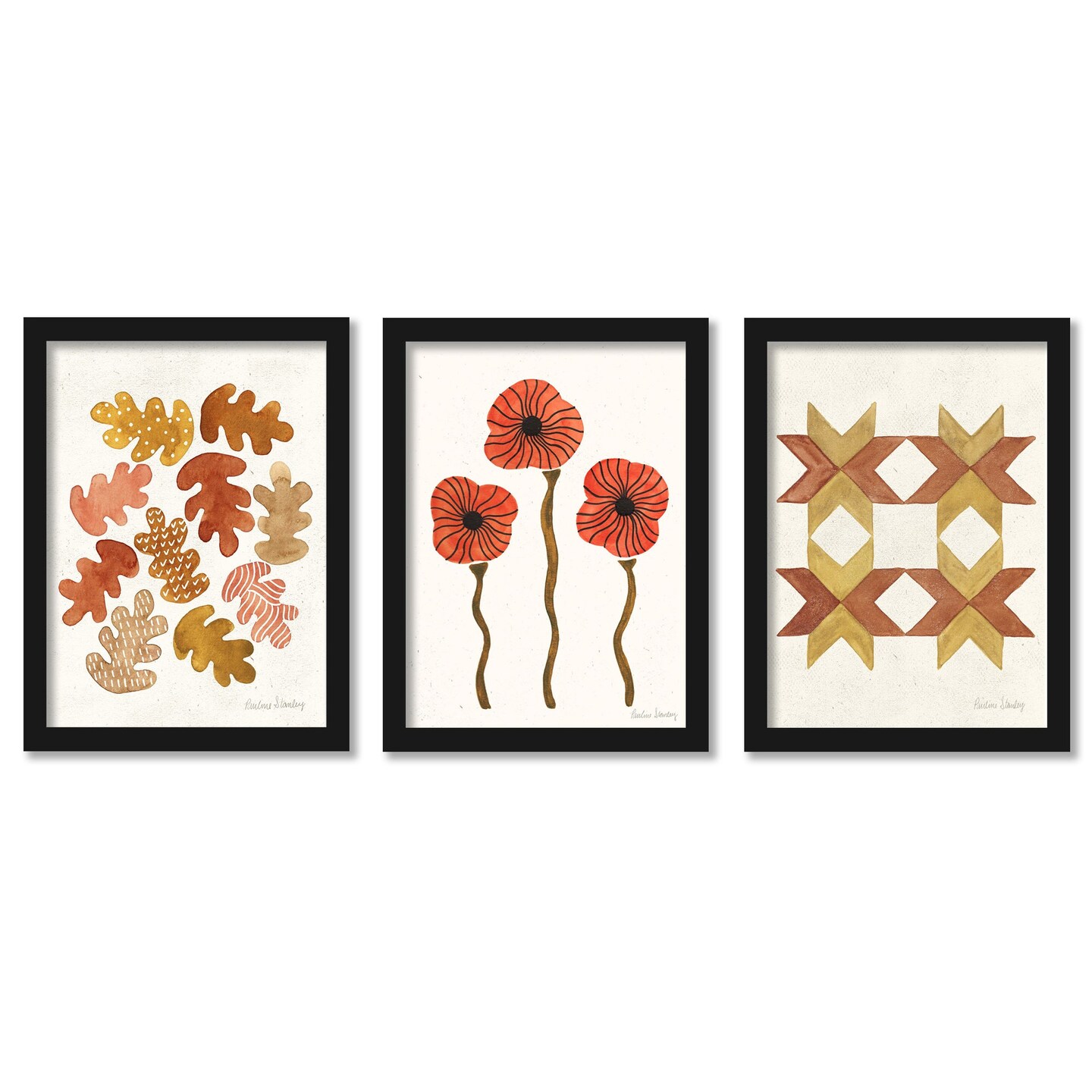 Magenta Ink Stroke by Chris Paschke - 3 Piece Gallery Framed Print Art ...