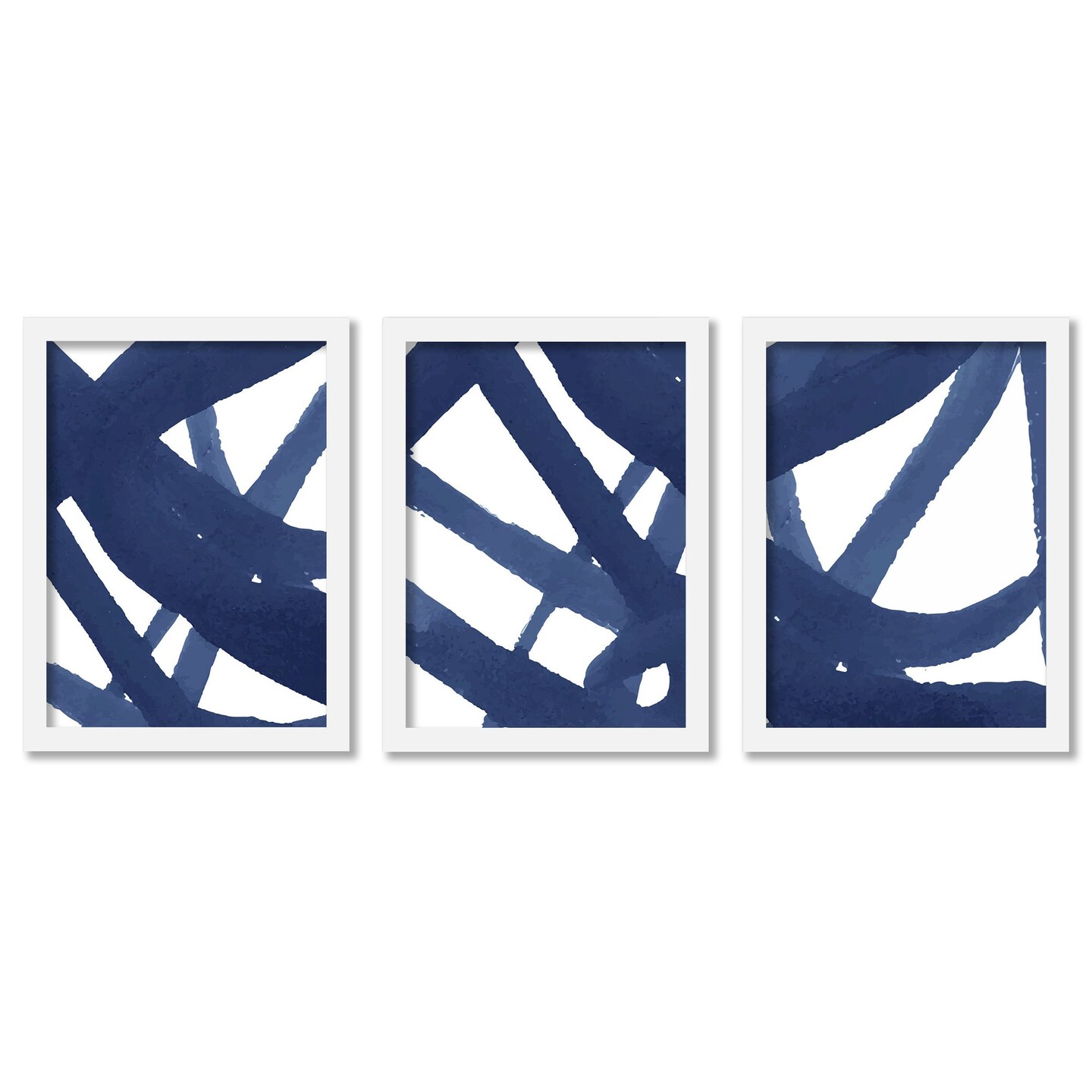 Blue Expressions by Teresa Marie Magdalene - 3 Piece Gallery Framed ...