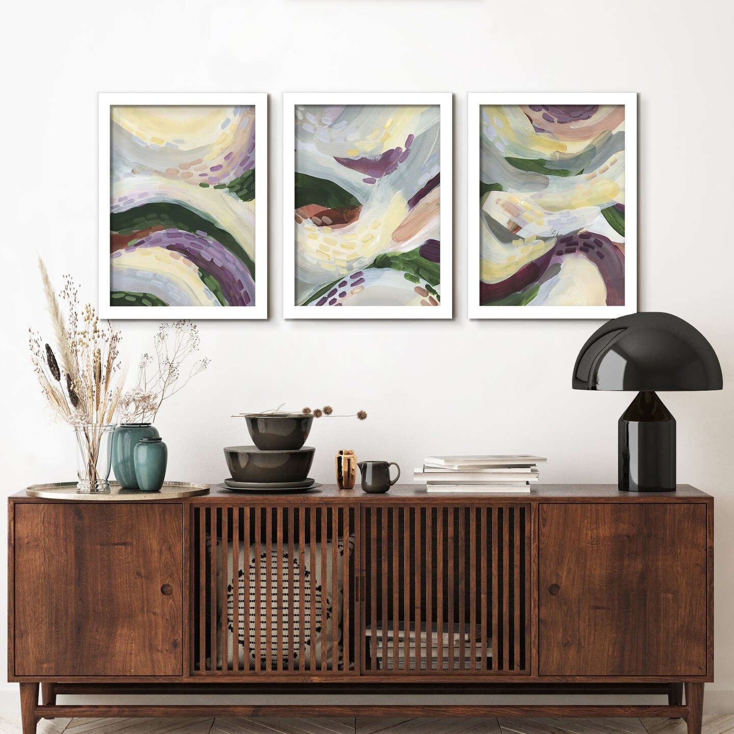 Abstract Rolling Hills by Jetty Home - 3 Piece Gallery Framed Print Art ...