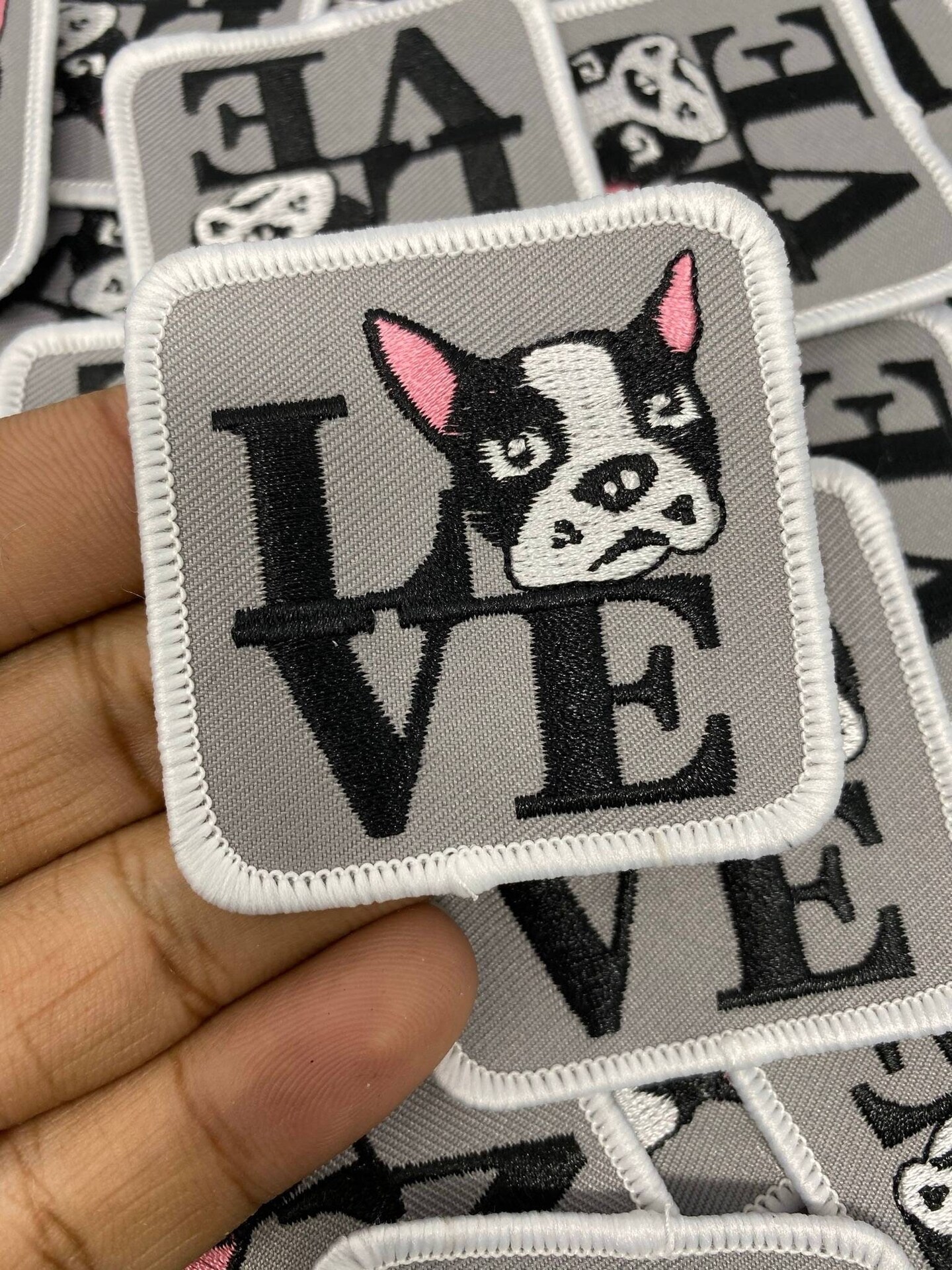 Patched Up Pup: "Puppy Love" Iron-on Embroidered Patch for Dogs, Patch ...